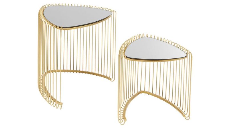 Kare Triangle hliðarborð s/2 gyllt - Húsgagnahöllin